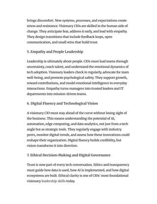 Visionary Leadership Skills for CIOs_ Mastering Leadership in a New Era ...
