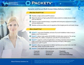 Visionary Solutions' PackeTV IPTV System | PDF | Computer Networking ...