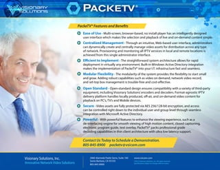 Visionary Solutions' PackeTV IPTV System | PDF | Computer Networking ...