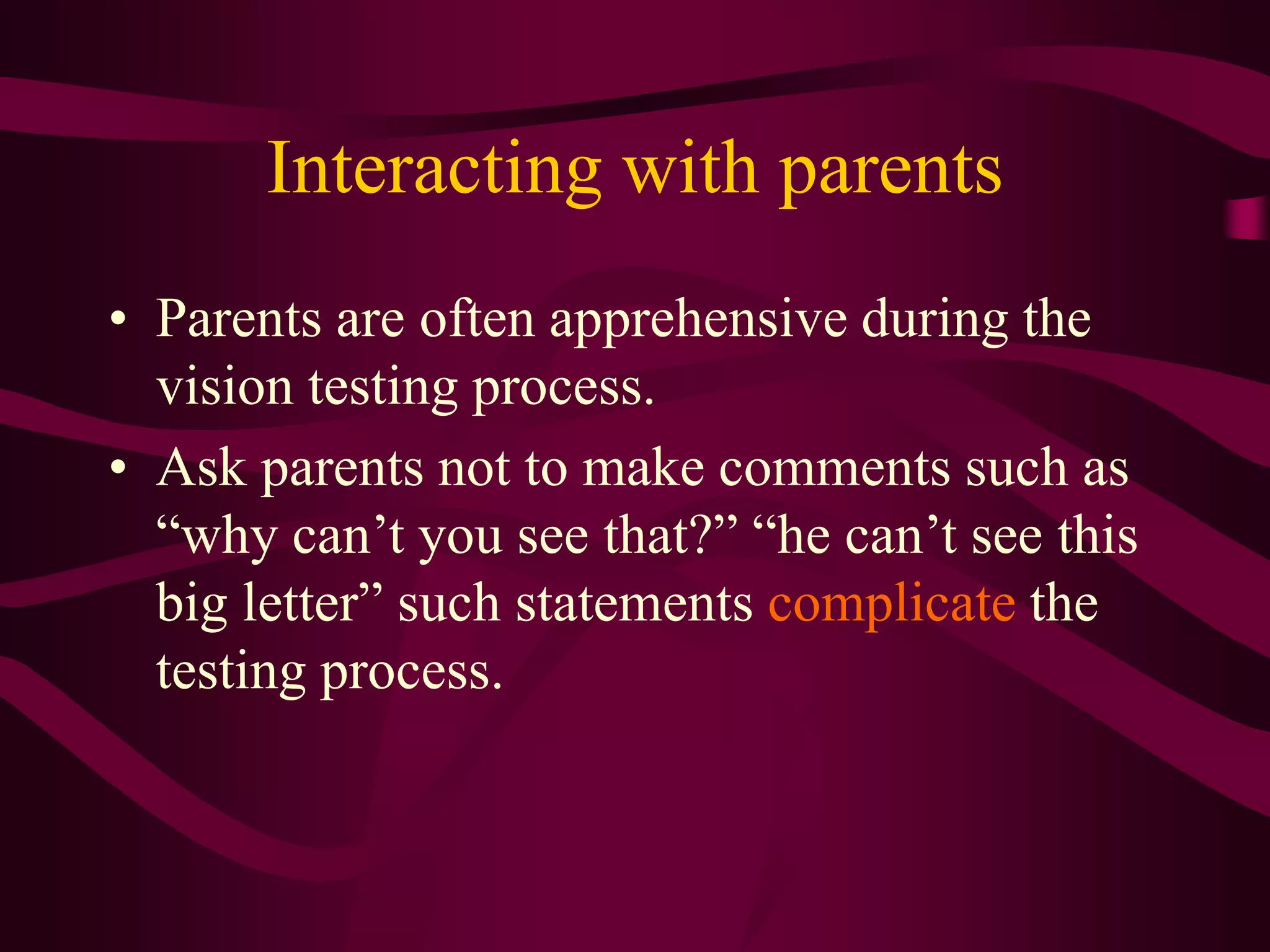 Vision assessment of the pediatric patients | PPSX