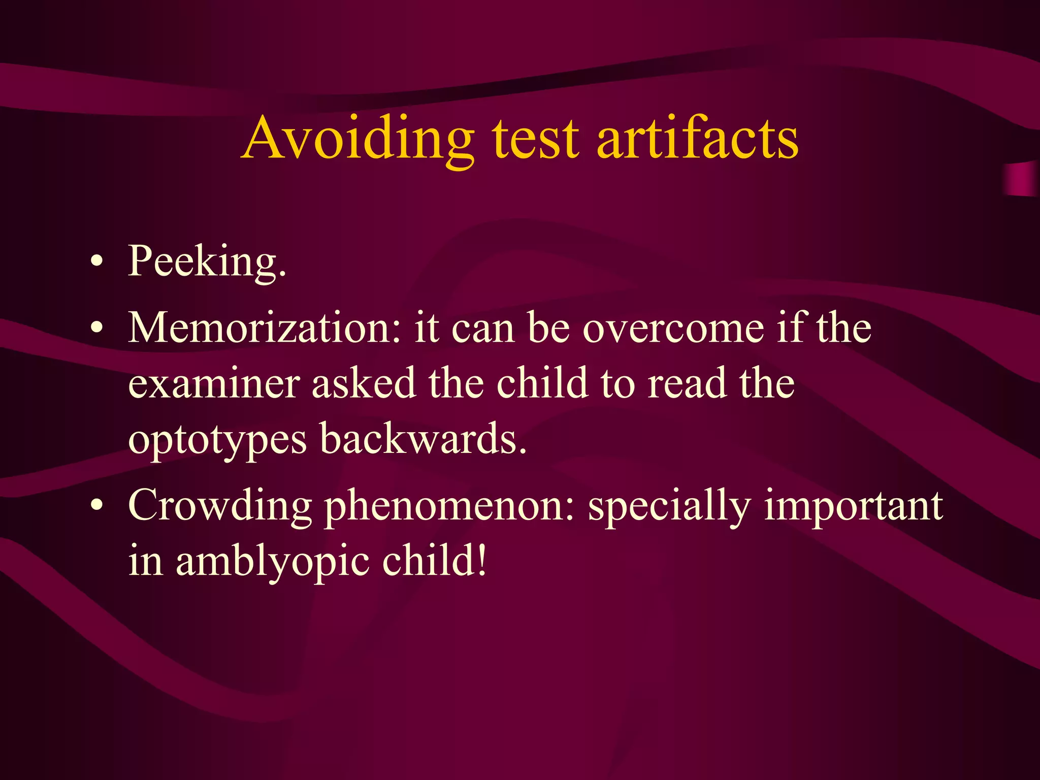 Vision assessment of the pediatric patients | PPSX