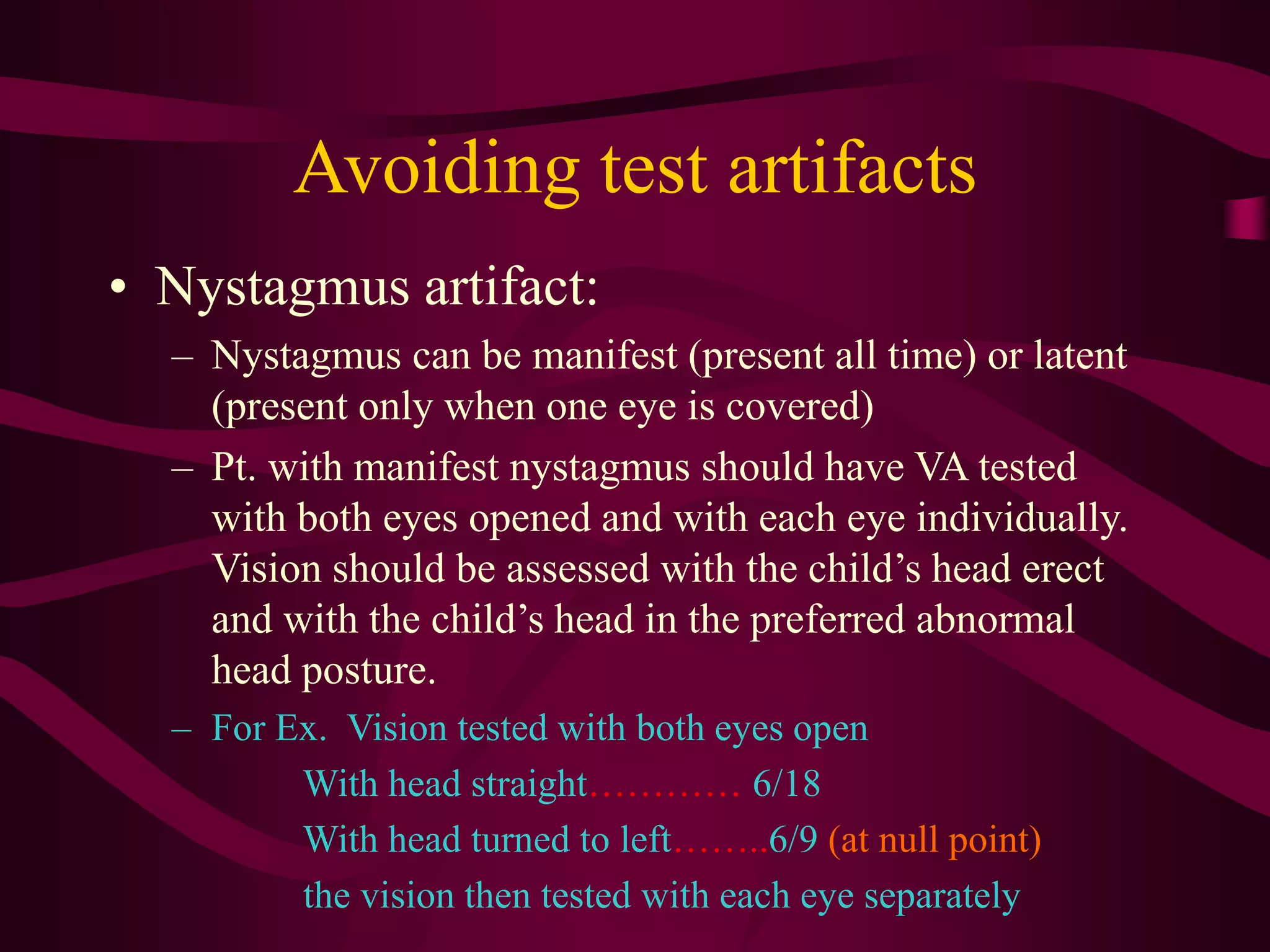 Vision assessment of the pediatric patients | PPSX