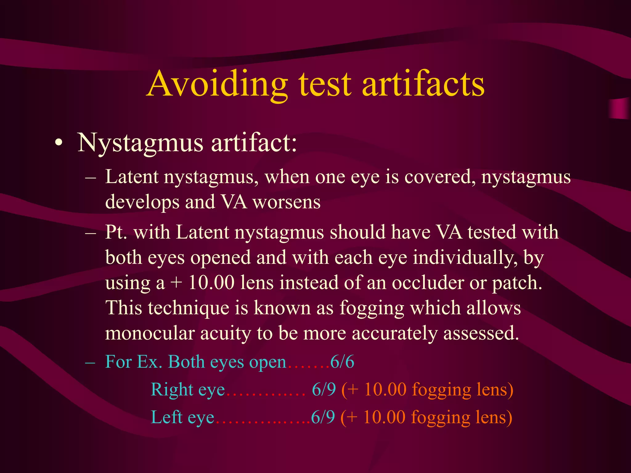 Vision assessment of the pediatric patients | PPSX