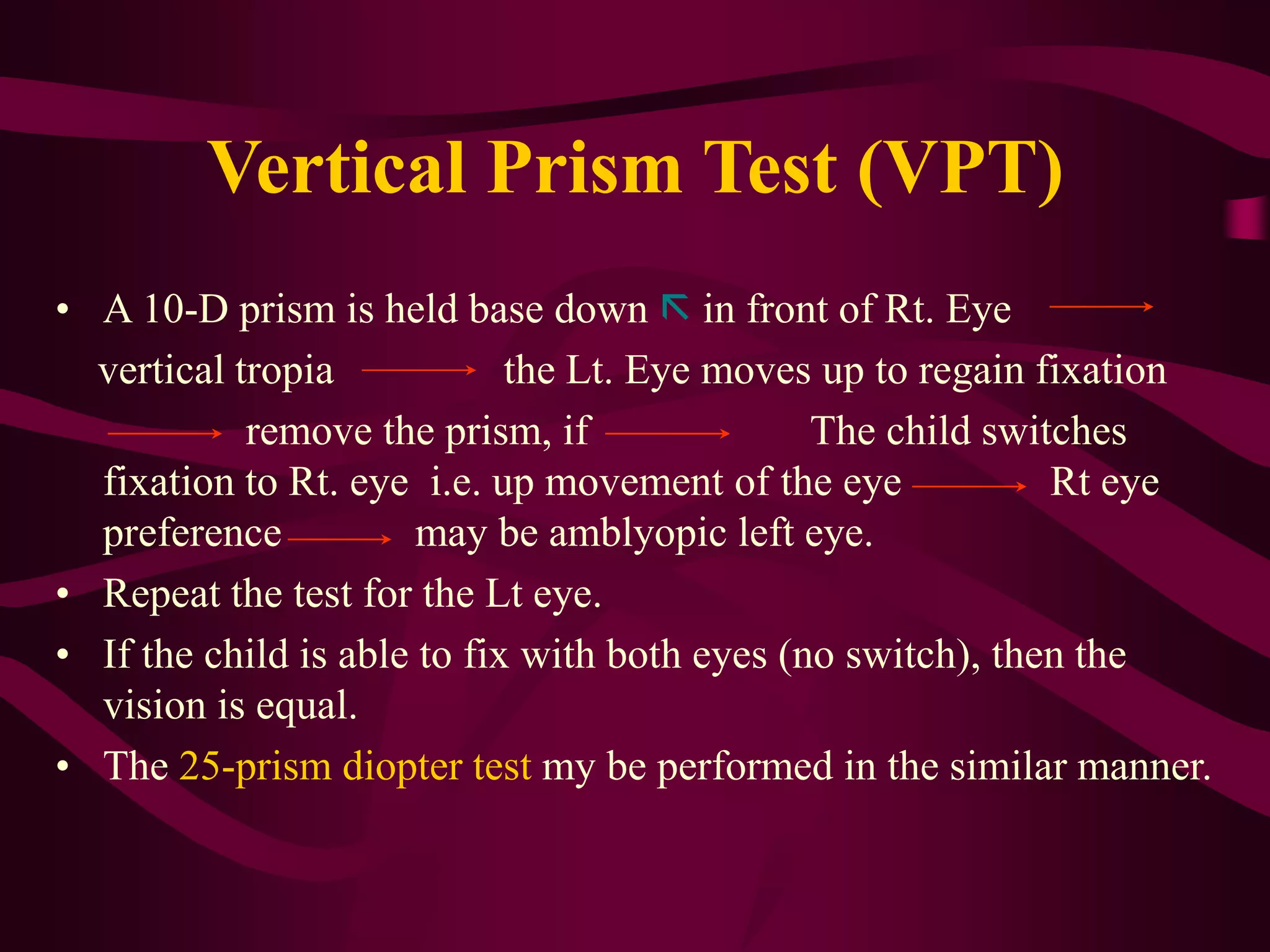 Vision assessment of the pediatric patients | PPSX