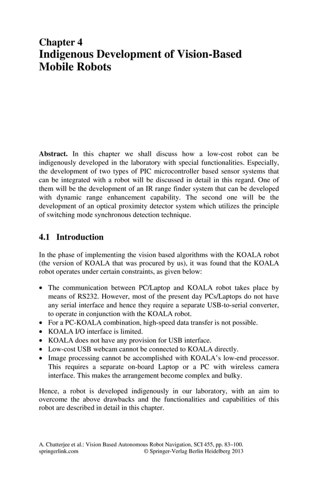 Vision Based Autonomous Robot Navigation Pdf 7903