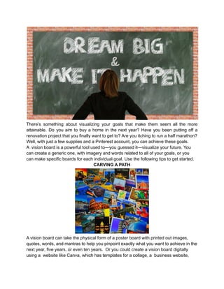 Vision Boards: Dream Big and Make it Happen | PDF