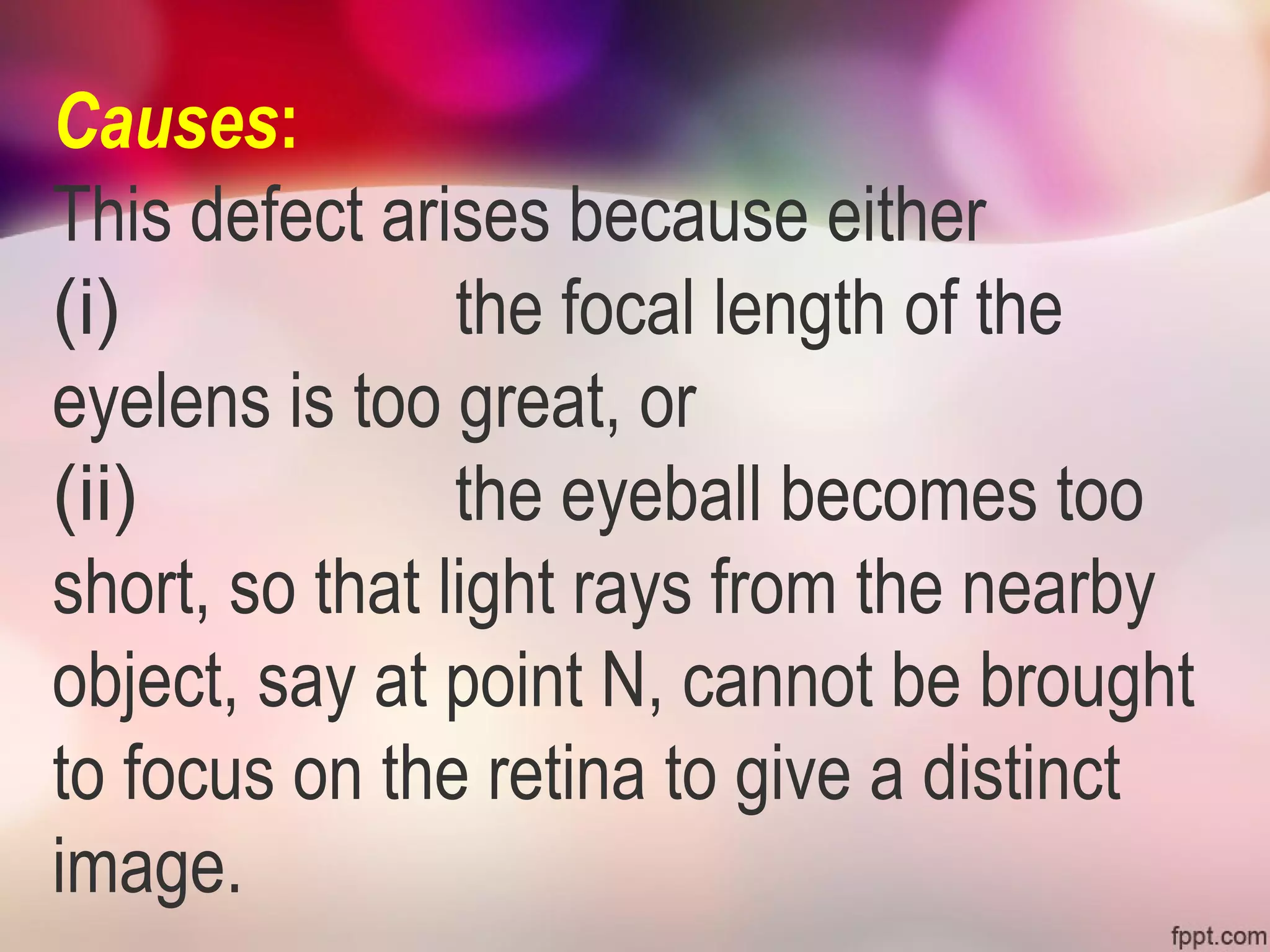 Vision defects and corrective lenses | PPT
