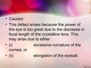 Vision defects and corrective lenses | PPT