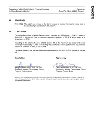 Vision Extrusions - Exova Report | PDF