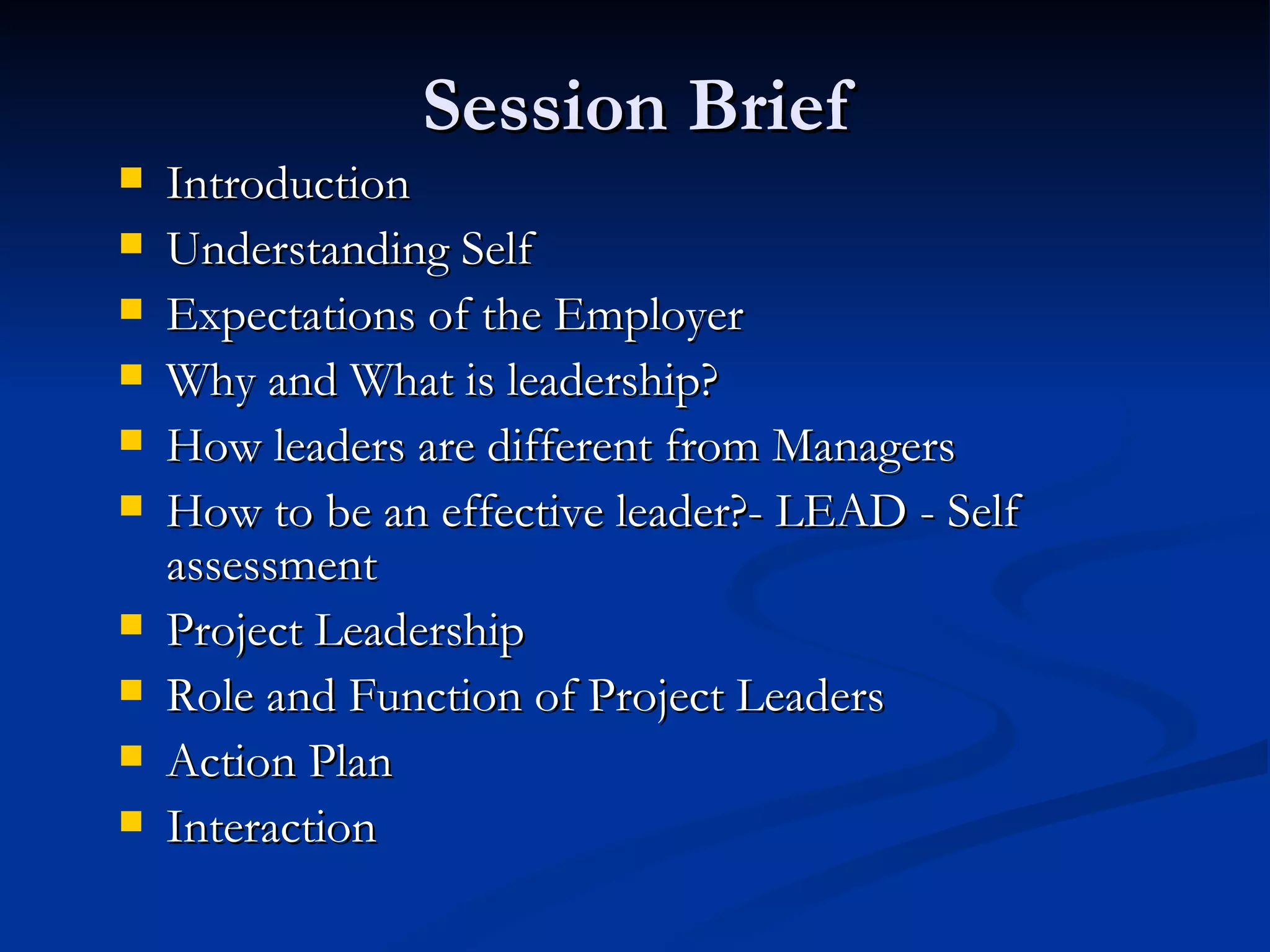 Vision For Self & Project Leadership Effectiveness | PPT
