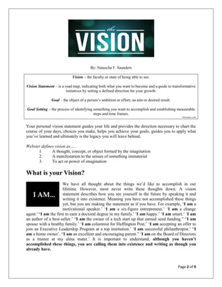 Your Vision Called Into Action (HandOut) | PDF | Career Planning | Careers