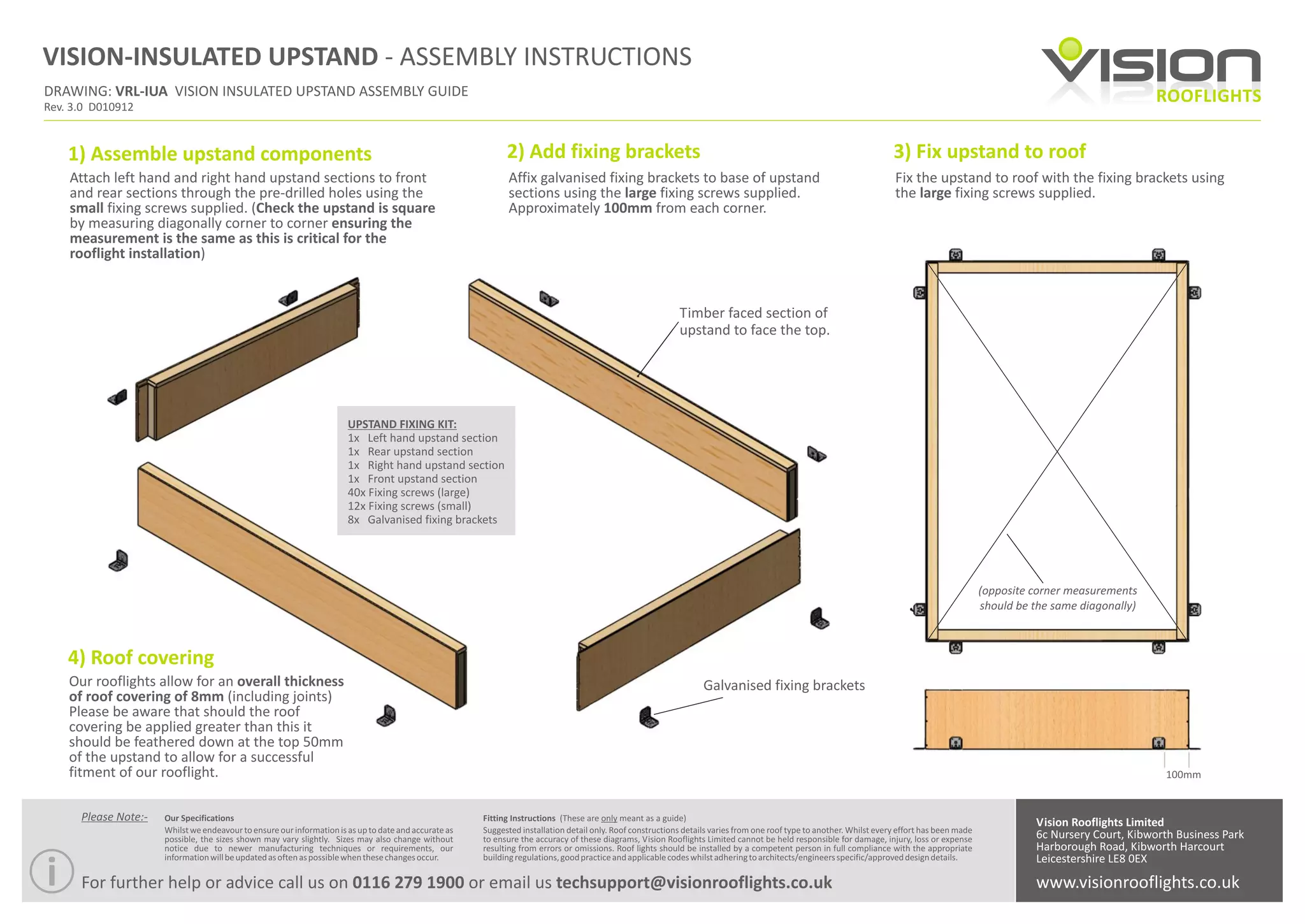 Vision insulated upstand_assembly | PDF