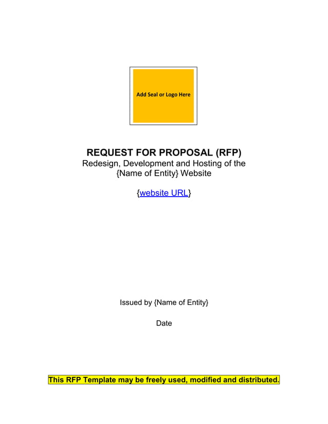Example RFP Template for Website Design-Development-Hosting for Local ...