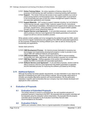 Example RFP Template for Website Design-Development-Hosting for Local ...