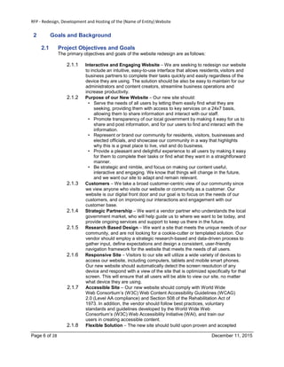 Example RFP Template for Website Design-Development-Hosting for Local ...