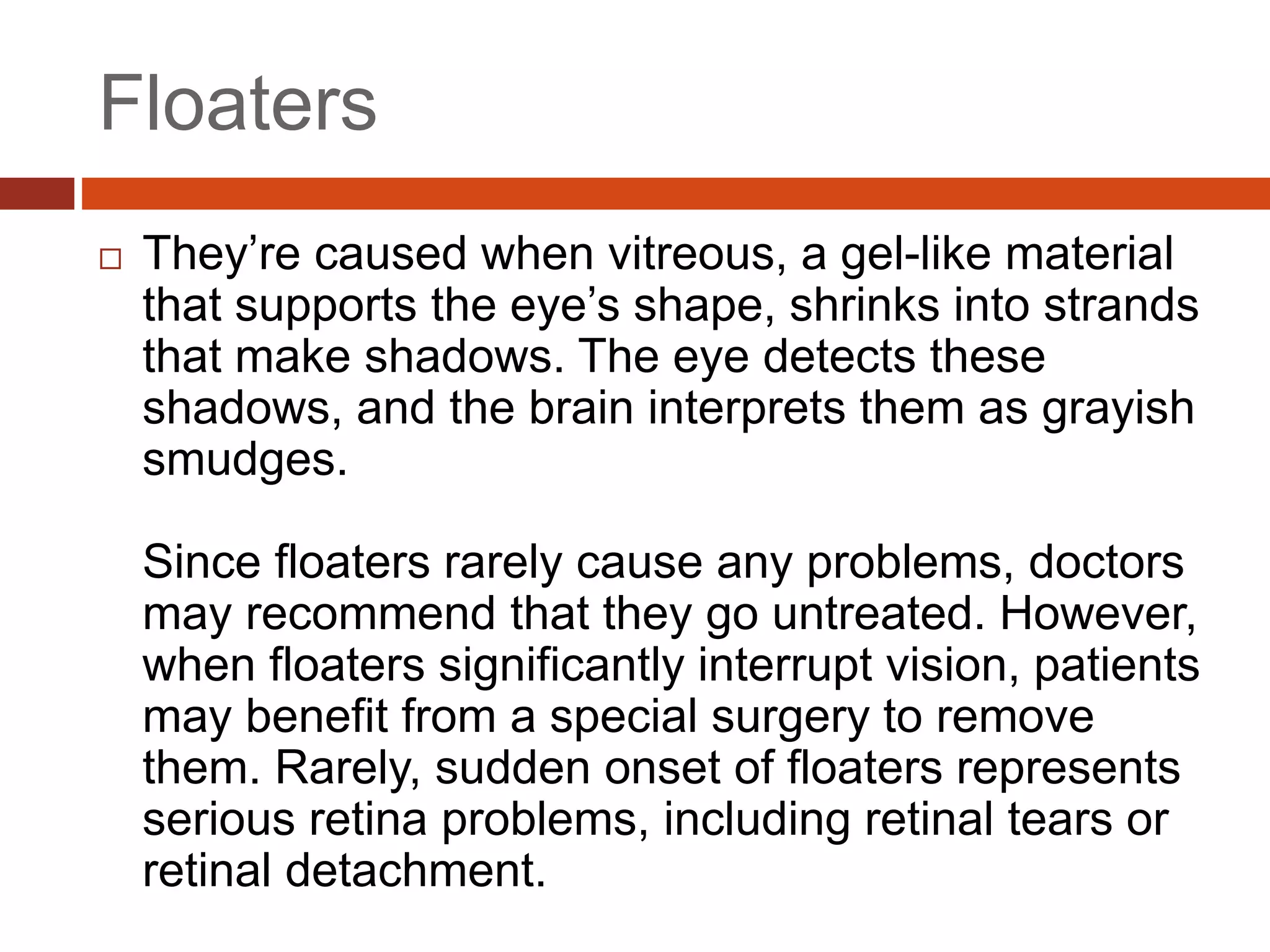 Vision Issues - Floaters | PPTX