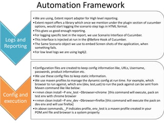 Automation Testing Project and Framework Details | PPT