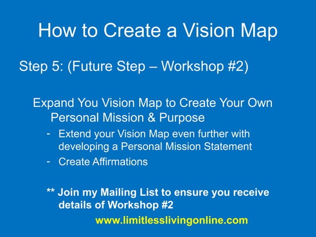 Vision Map Workshop: Create the Life You Want with Vision Maps