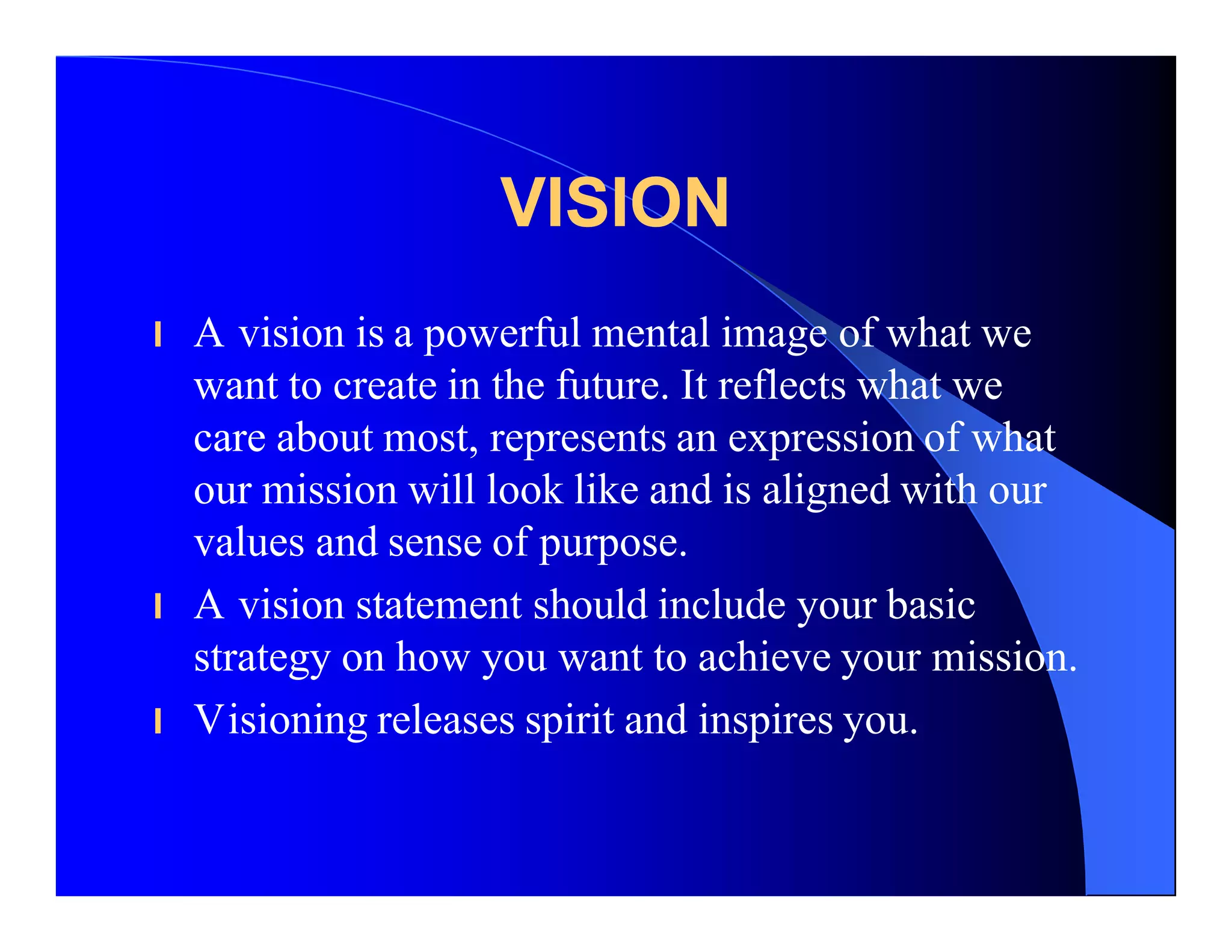Vision, Mission, and Values | PDF