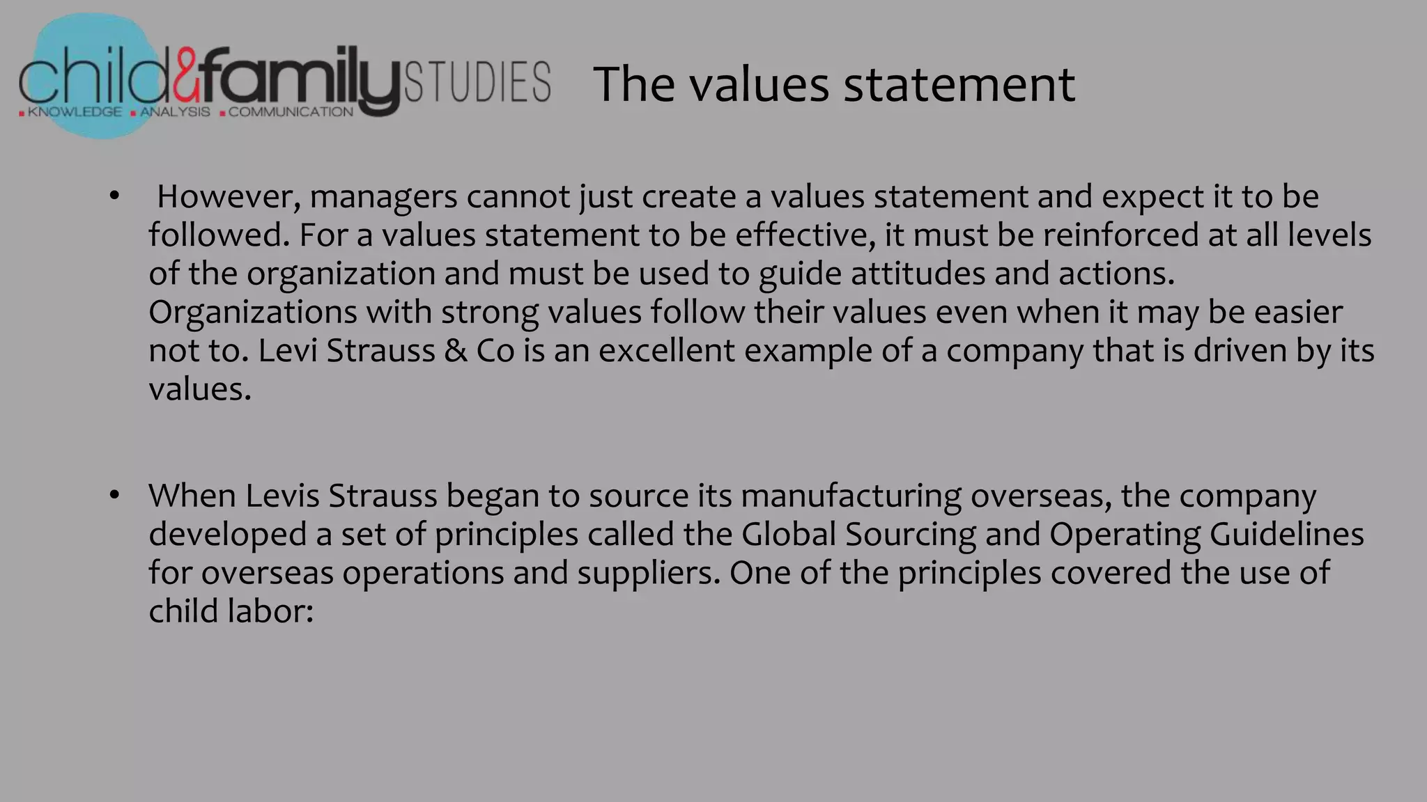 Vision, mission and values statements | PPTX