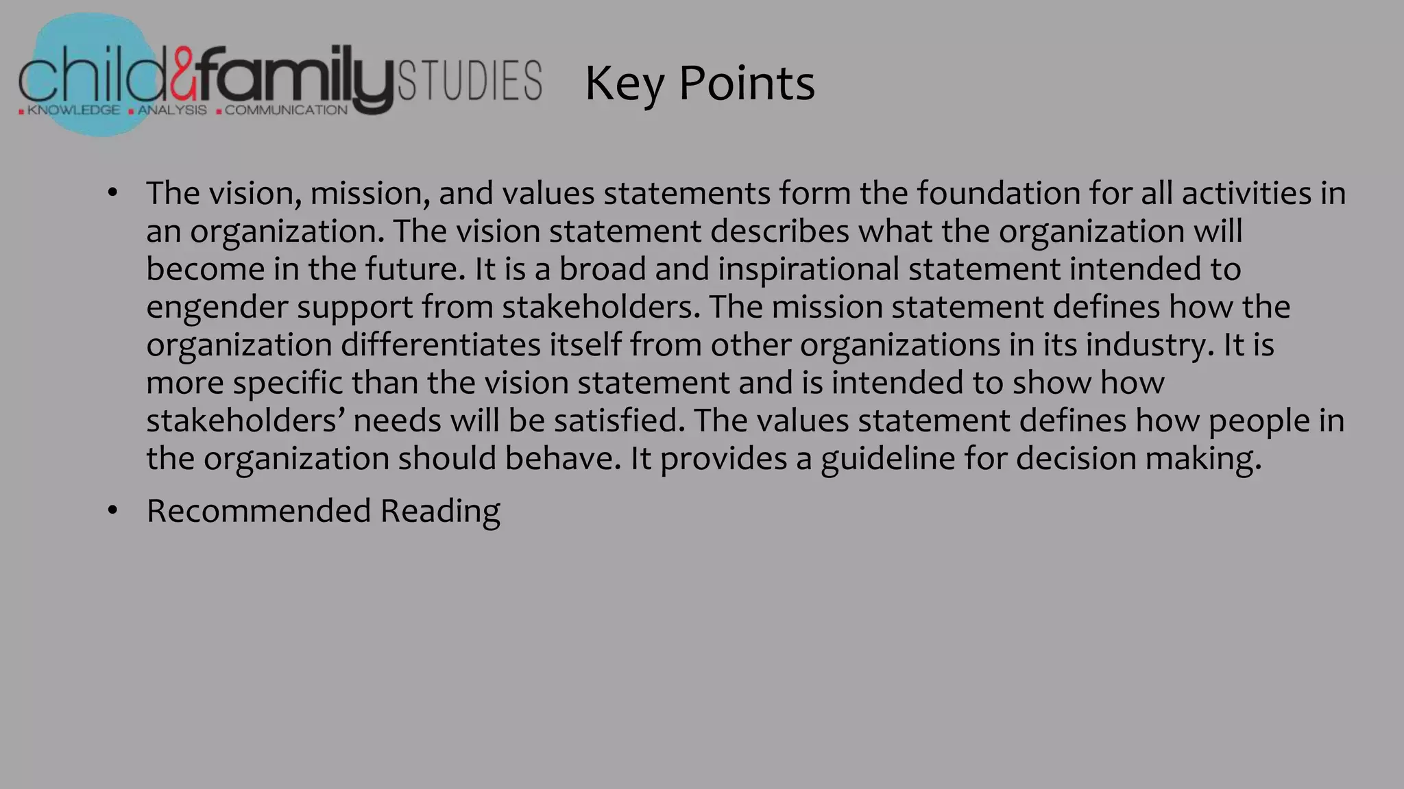 Vision, mission and values statements | PPTX