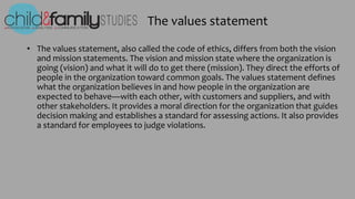 Vision, mission and values statements | PPTX
