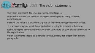 Vision, mission and values statements | PPTX