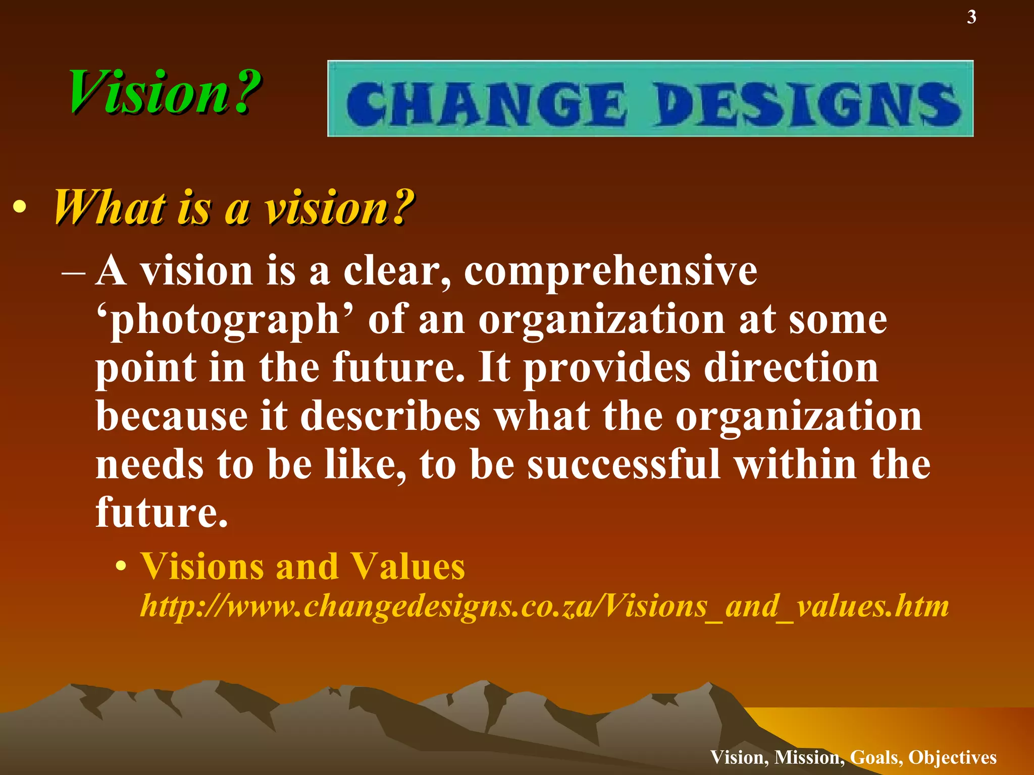 Vision Mission Goals and Objectives for the School Library Media Center ...