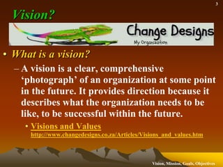 Vision, Mission, Goals and Objectives: What's the Difference? | PPTX