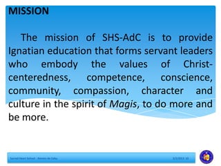Vision & mission of SHS-AdC | PPTX