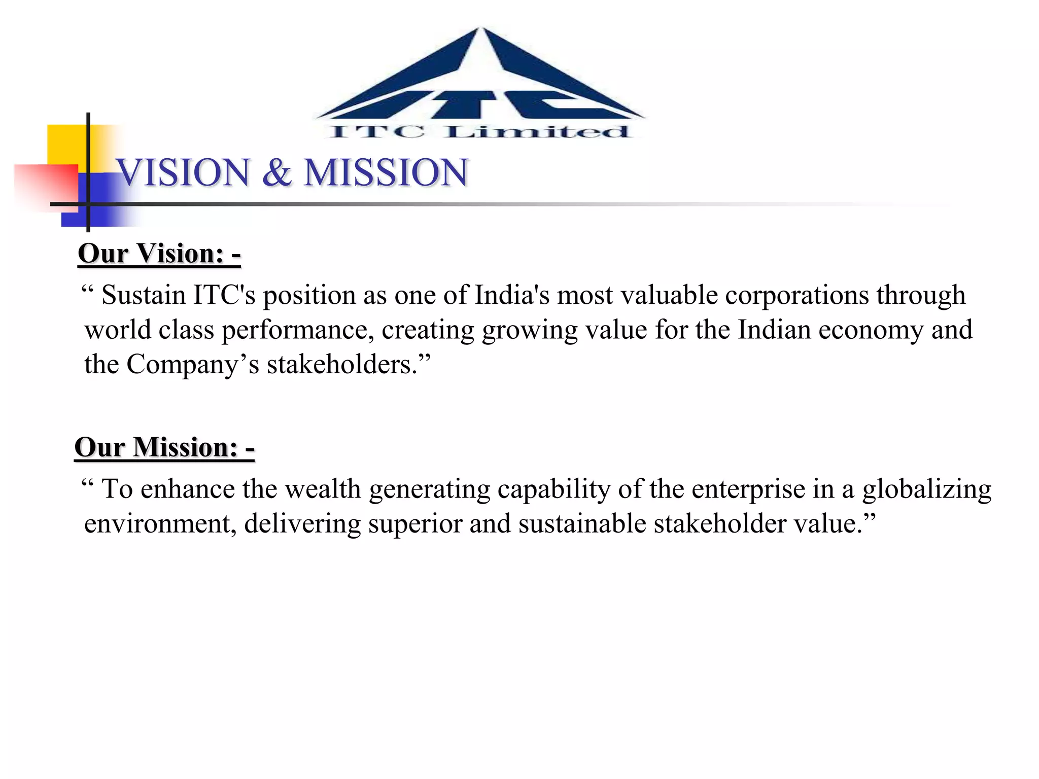 Vision & mission statements of selected fmcg organizations | PPT