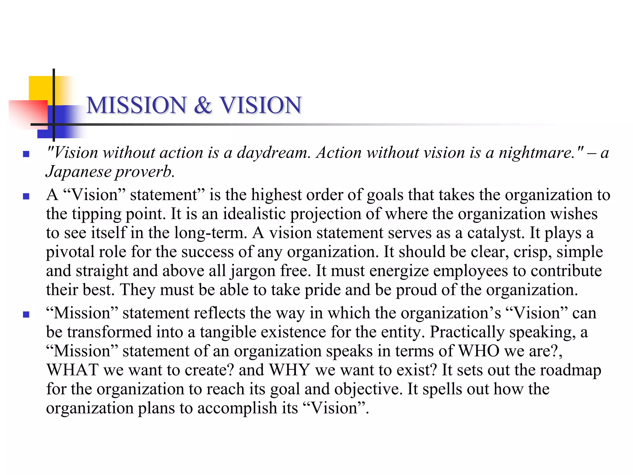 Vision & mission statements of selected fmcg organizations | PPT