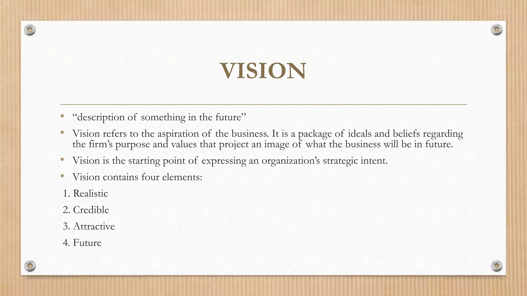 Vision misssion goals and objectives | PPTX