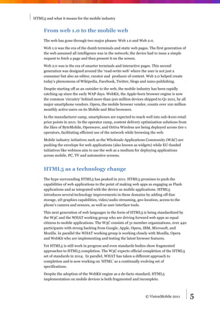 Vision mobile HTML5 and what it means for the mobile industry | PDF