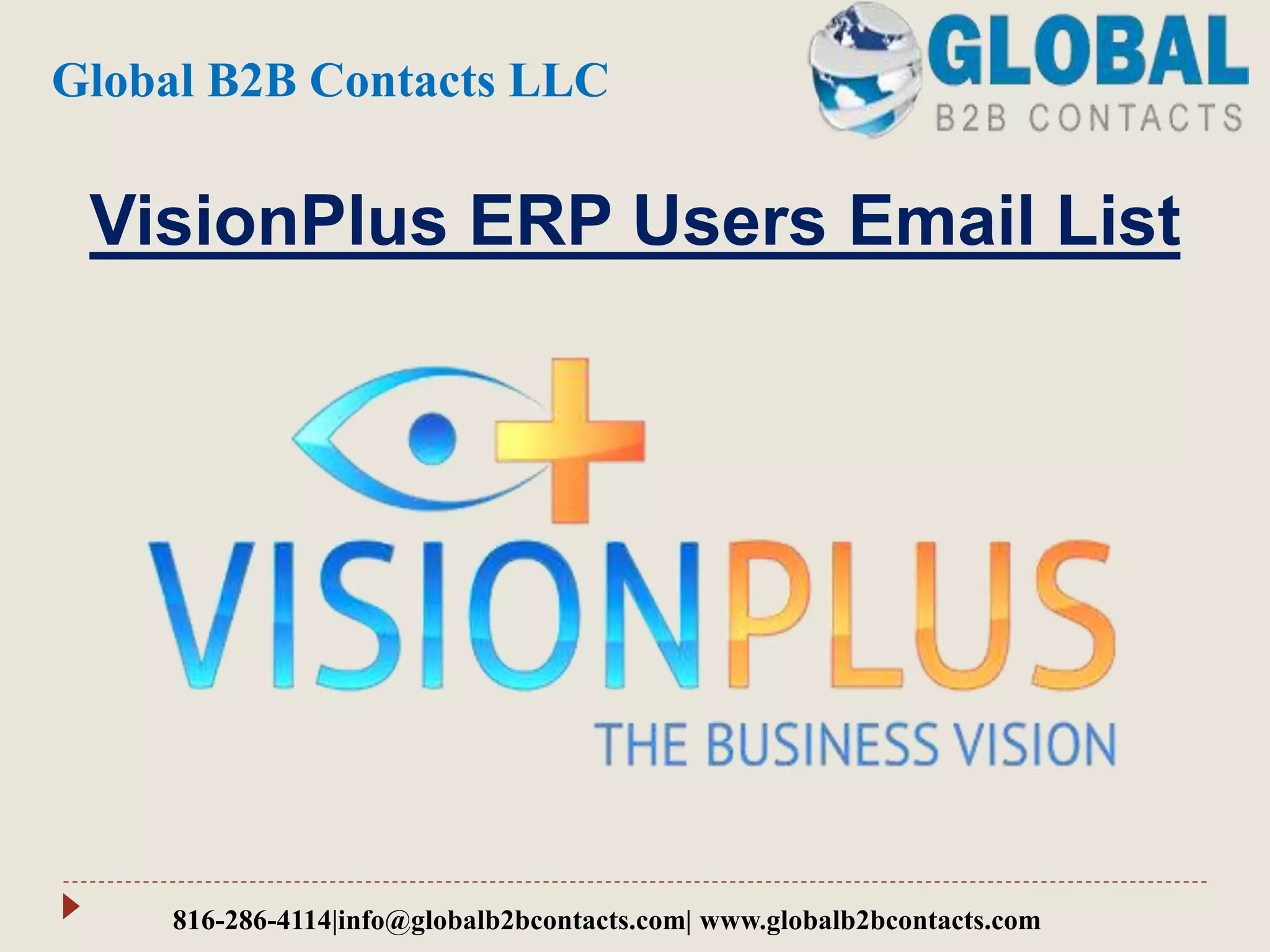 Vision plus erp users email list | PPT