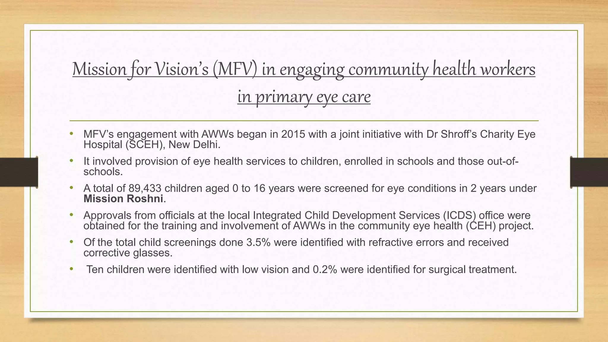 Vision screening and organising eye camps | PPTX
