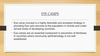 Vision screening and organising eye camps | PPTX