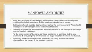 Vision screening and organising eye camps | PPTX