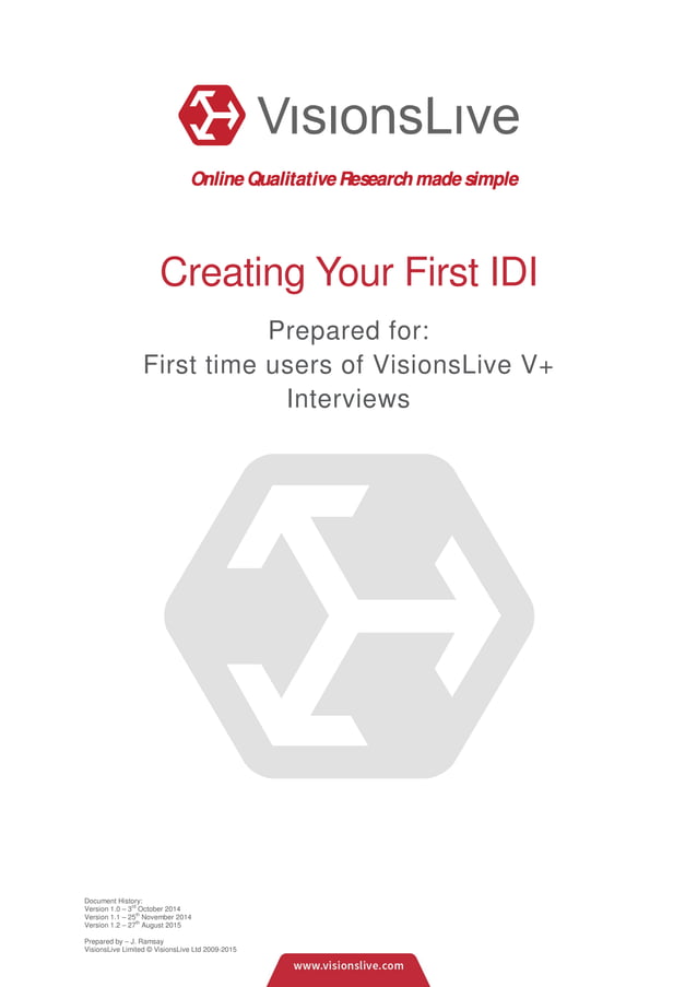 Visionslive How to Create your First IDI | PDF