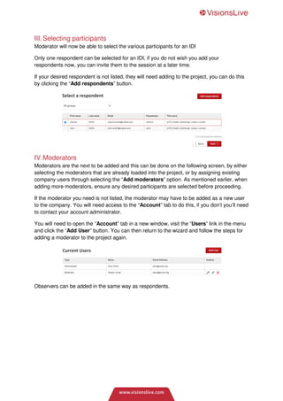 Visionslive How to Create your First IDI | PDF