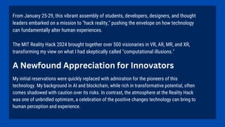 Visions of Reality Inspiring Innovations from MIT Reality Hack 2024. | PPT
