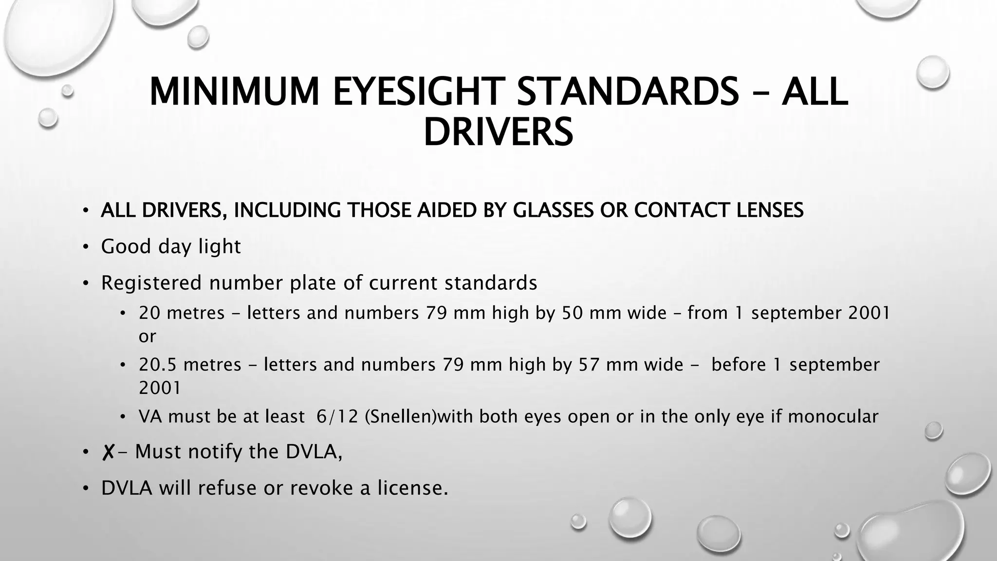 Vision standards for driving in UK | PPTX