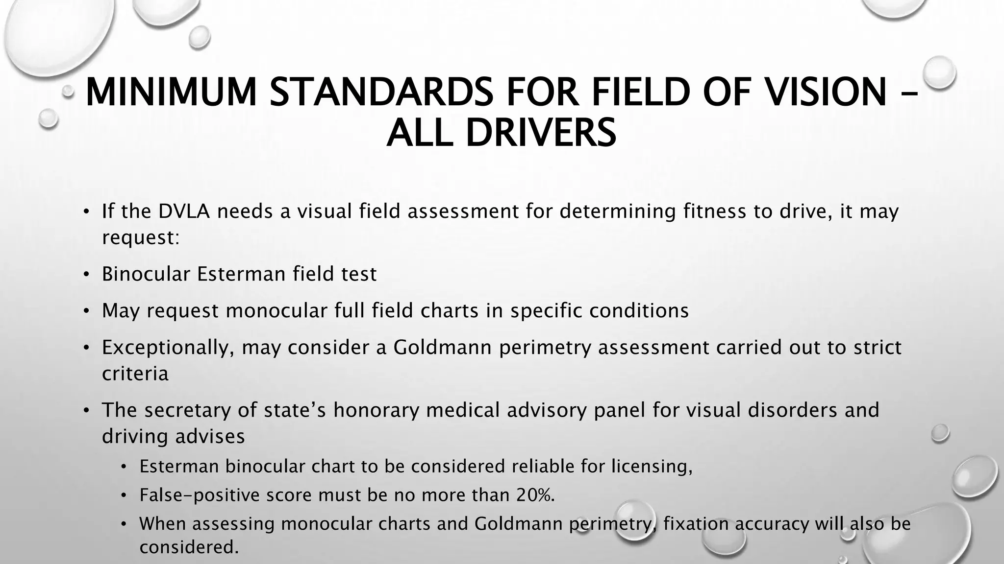 Vision standards for driving in UK | PPTX