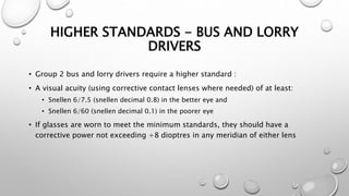 Vision standards for driving in UK | PPTX