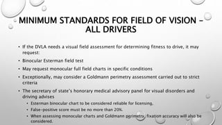 Vision standards for driving in UK | PPT