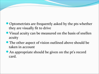 Vision standards for various occupation | PPT