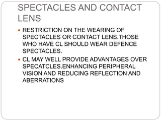 Vision standards for various occupation | PPT