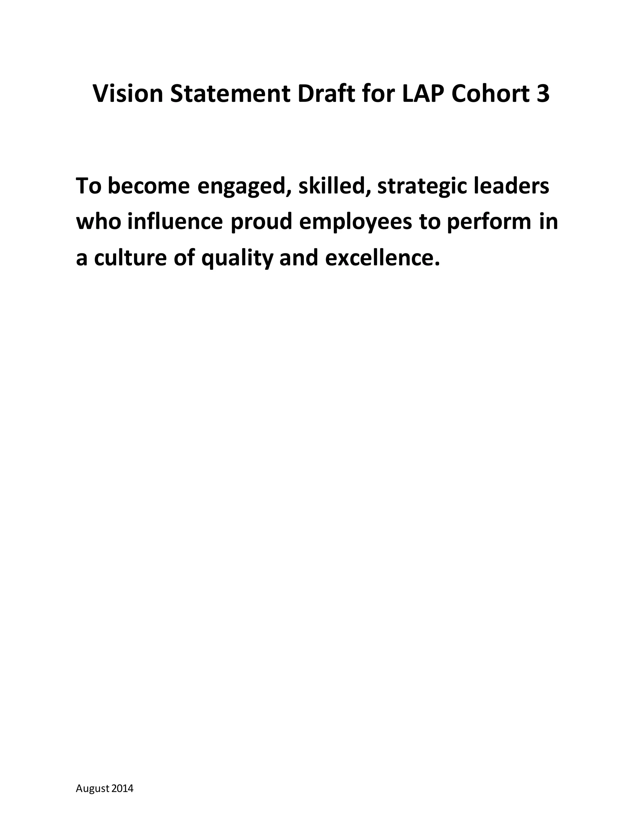 Vision statement draft for lap cohort 3 | PDF