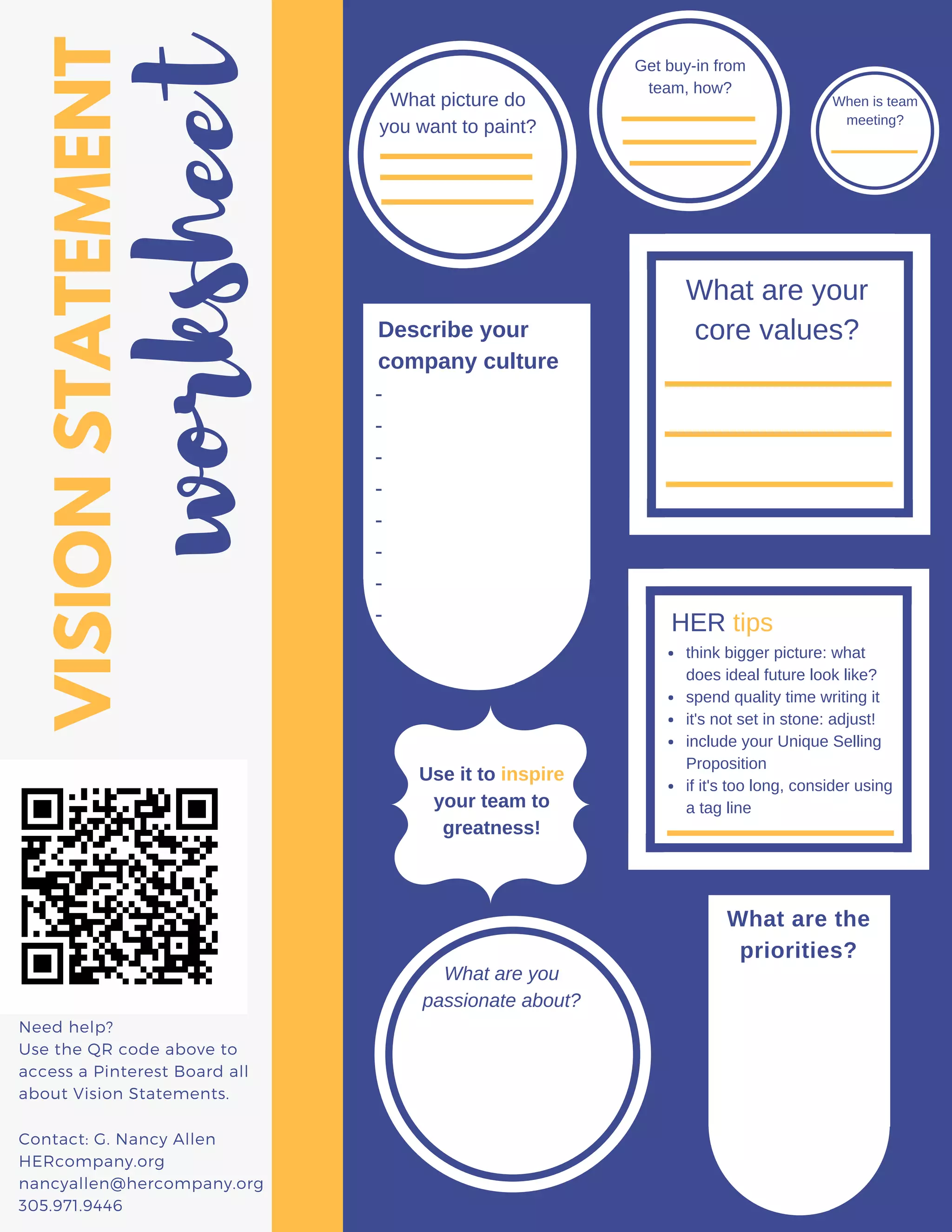 Vision statement worksheet | PDF