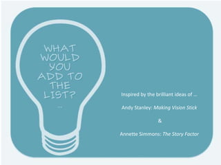 How to Make Vision Stick | PPTX | Hobbies & Interests